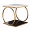 Unique design stanieless steel base tempered glass top side table square end table for hotel home supplier