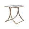 Unique design stanieless steel base tempered glass top end table square corner table for hotel home supplier