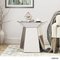 Glam design silver mirrored nightstand around shaped end table corner table for bedroom supplier