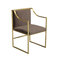 Hot selling gold stainless steel dining chair velvet upholstery armrest chair for living room supplier