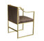 Hot selling gold stainless steel dining chair velvet upholstery armrest chair for living room supplier