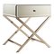 1 drawer silver mirrored nightstand X base end table corner table for bed room supplier
