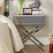 1 drawer silver mirrored nightstand X base end table corner table for bed room supplier