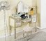 Unique design bedroom furniture sparkly mirrored dresser 5 drawers dressing table with round stool supplier