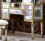 Unique design bedroom furniture sparkly mirrored dresser 5 drawers dressing table with round stool supplier