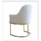 Luxury gold stainless steel dining chair baby pink velvet upholstery armrest chair for living room supplier