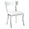 Factory price silver stackable dining chair stainless steel frame square back armless chair supplier
