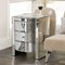 Contemporary 3 drawers silver mirrored nightstand curved design end table corner table for living room supplier