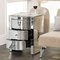 Contemporary 3 drawers silver mirrored nightstand curved design end table corner table for living room supplier