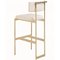 Modern brushed brass gold stainless steel frame bar stool high counter bar chair supplier