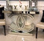 Sparkly silver mirrored console table crushed diamond decorative CC hallway table for living room supplier